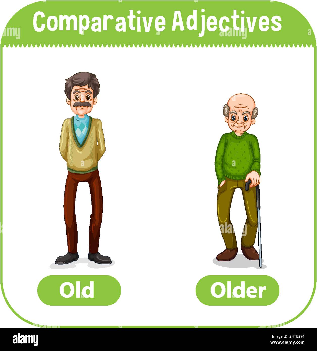 Comparative Adjectives for word old illustration Stock Vector Image ...