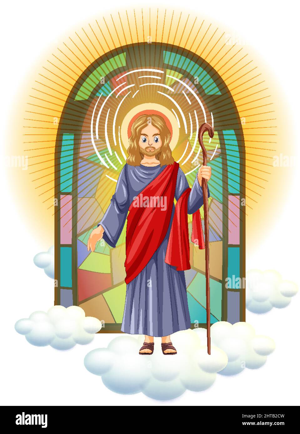 Jesus Christ character in cartoon style illustration Stock Vector Image ...