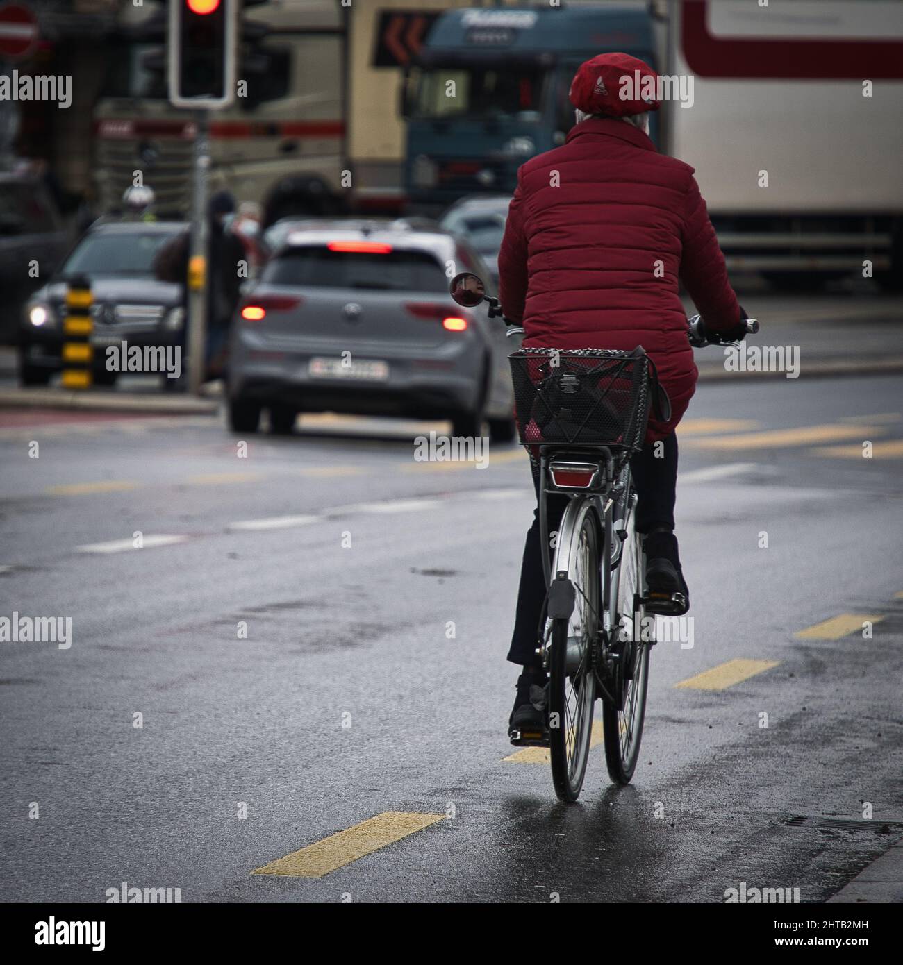 Back view girl riding hi-res stock photography and images - Alamy