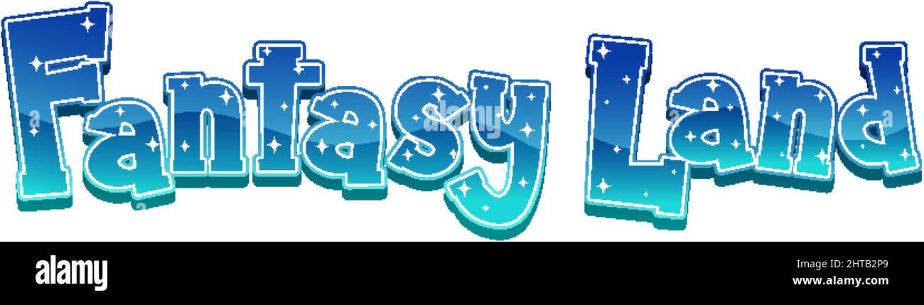 Fantasy Land text word with blue gradient illustration Stock Vector ...