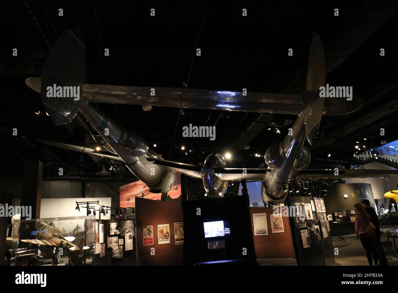 Jets, airplanes and helicopters in aviation museum of Seattle, USA ...