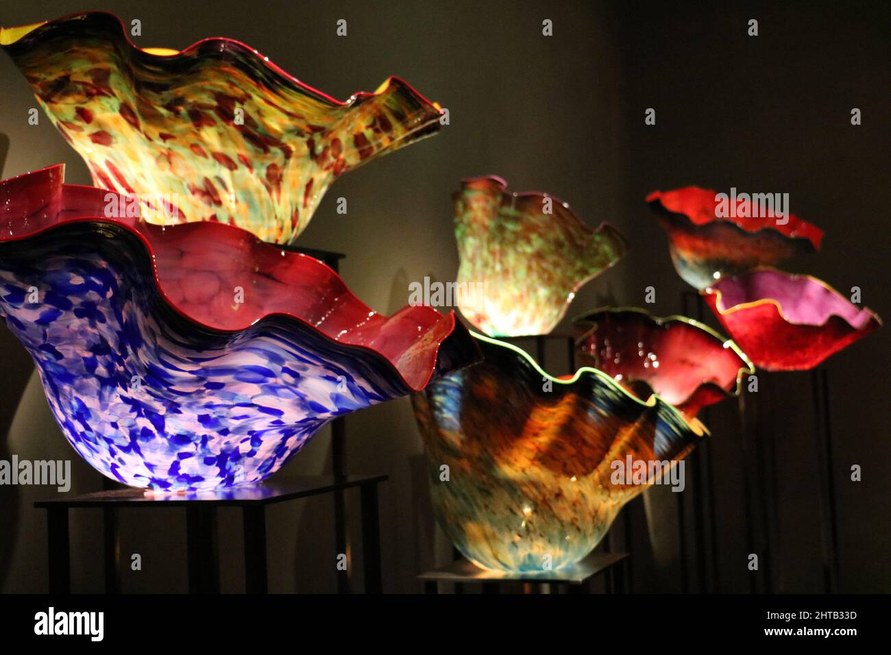 Colorful designed shells in Seattle aviation museum Stock Photo - Alamy