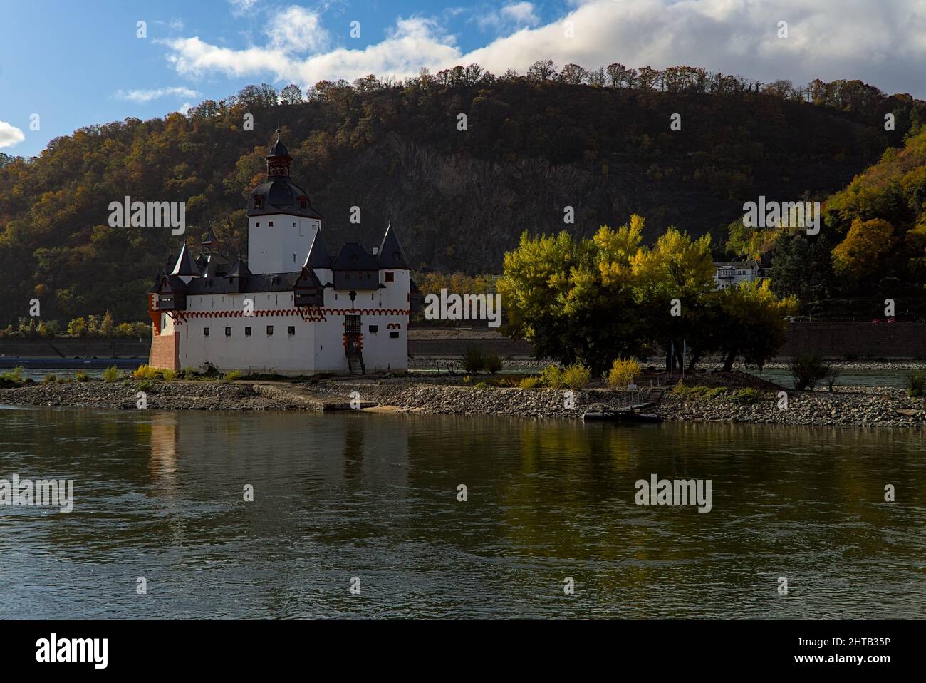 Beautiful view of Pfalzgrafenstein castle in Kaub, Germany Stock Photo ...