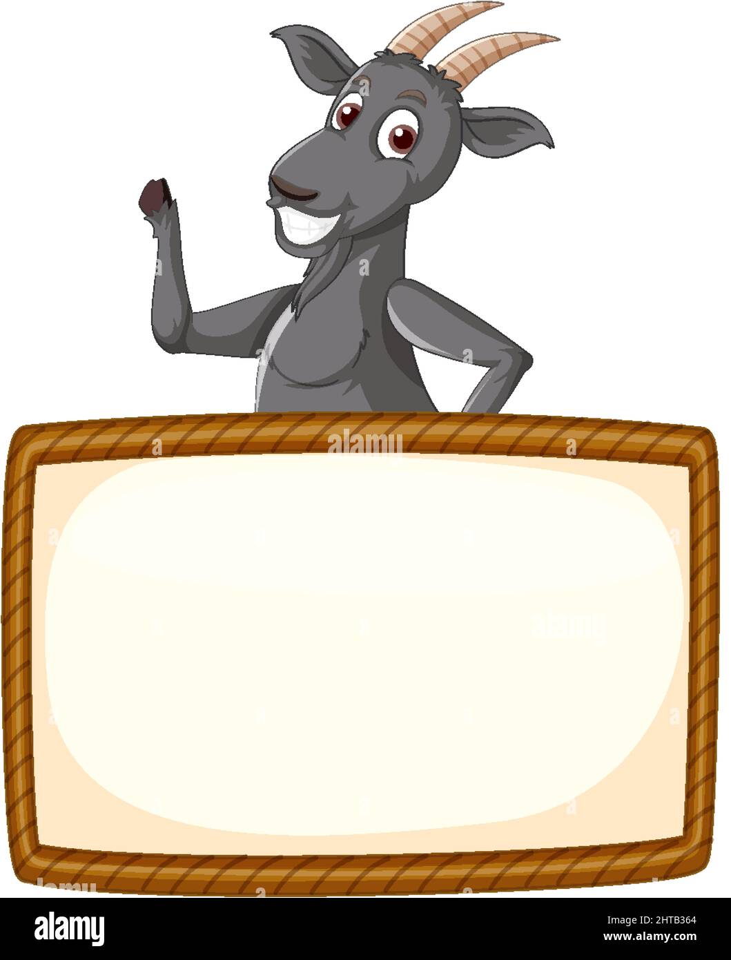 Isolated wooden banner with goat illustration Stock Vector Image & Art ...