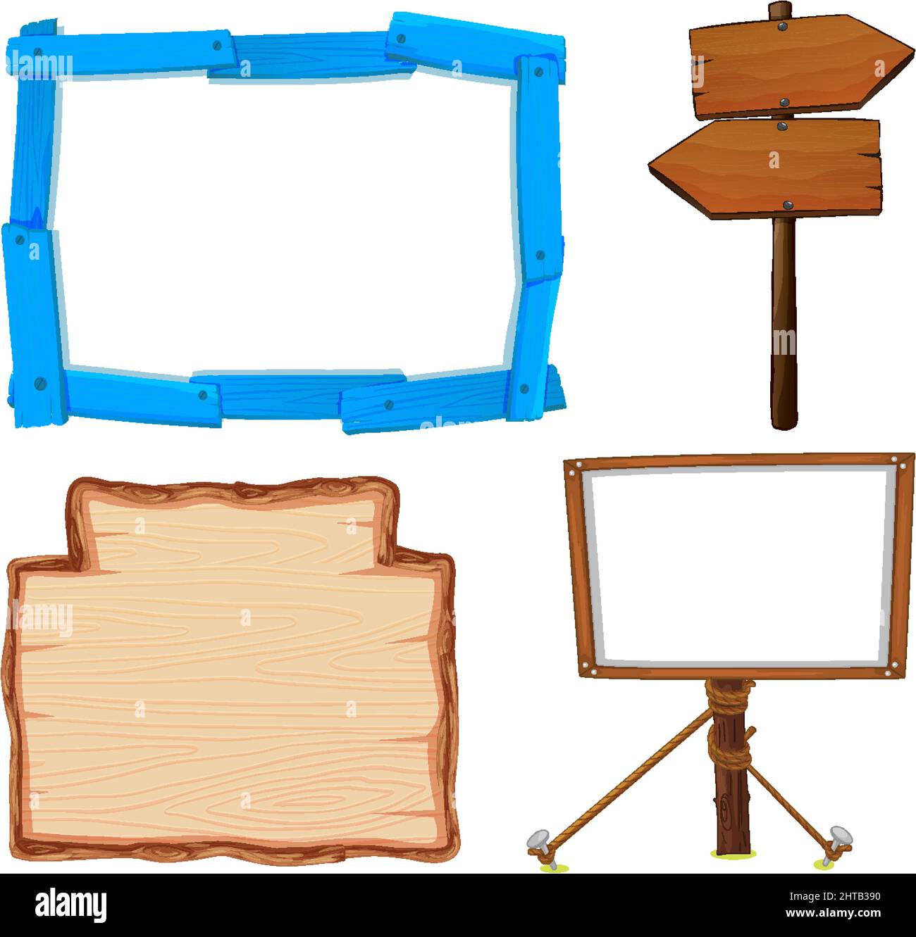 Set of wooden sign banner illustration Stock Vector Image & Art - Alamy