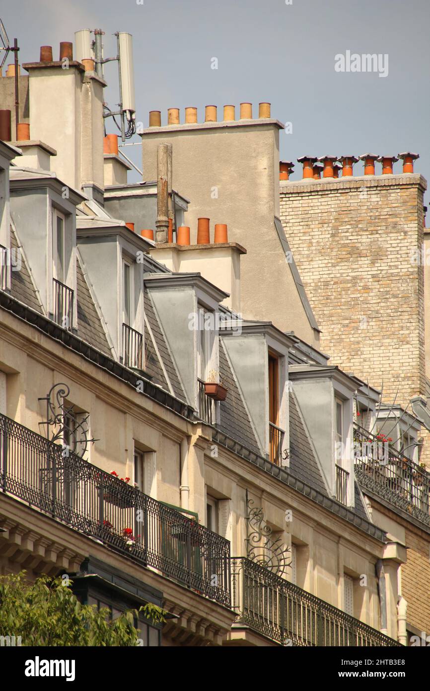 The beautiful and old-style balconies in Paris, French Stock Photo - Alamy