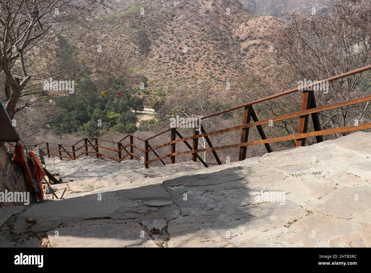 view of mountain road with railing Stock Photo - Alamy