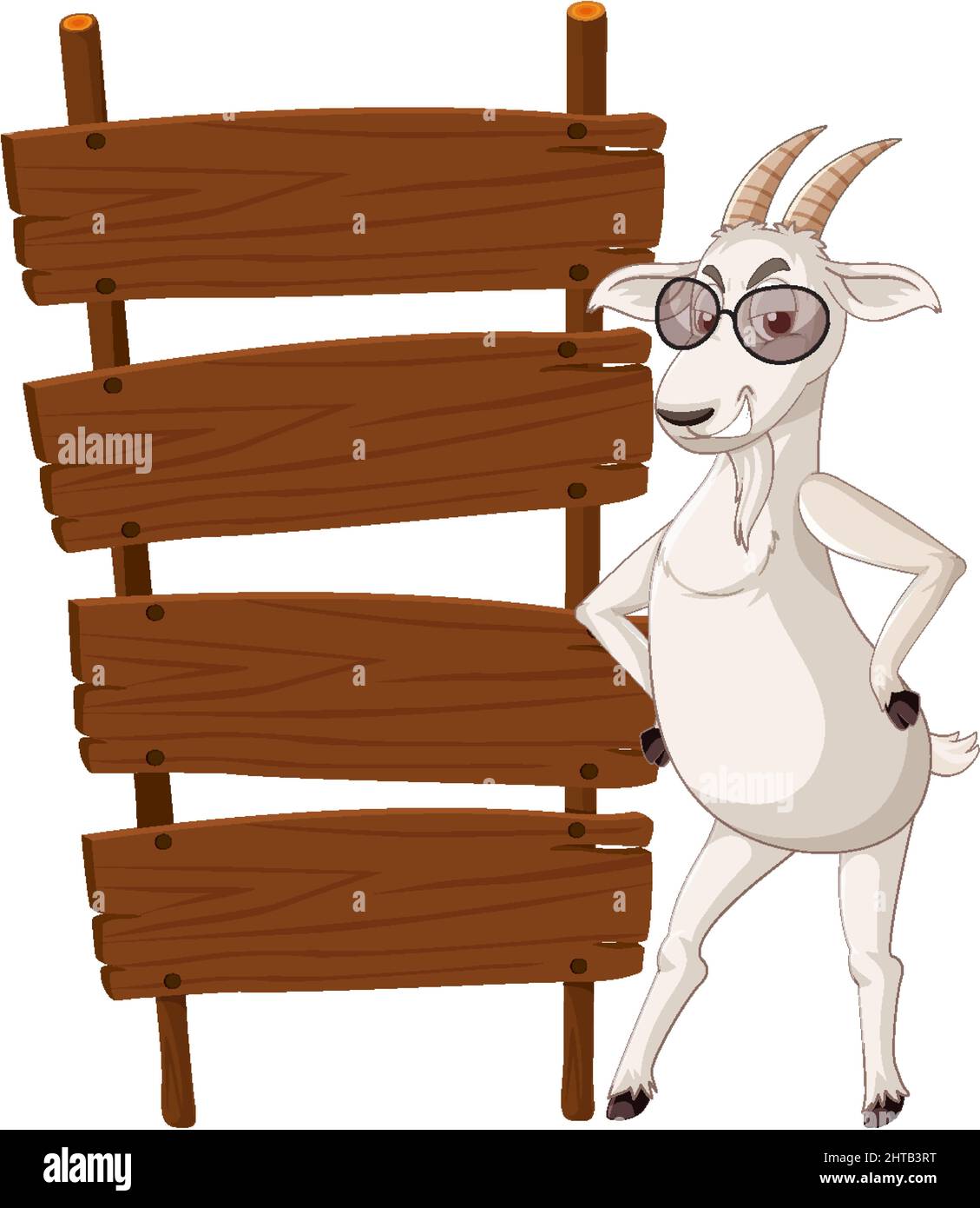 Isolated wooden signpost banner with goat illustration Stock Vector ...