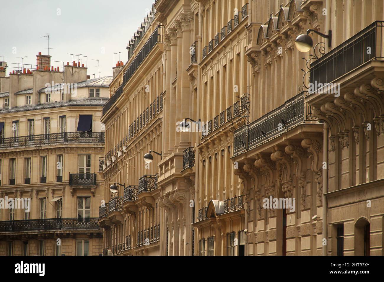 The beautiful and old-style balconies in Paris, French Stock Photo - Alamy
