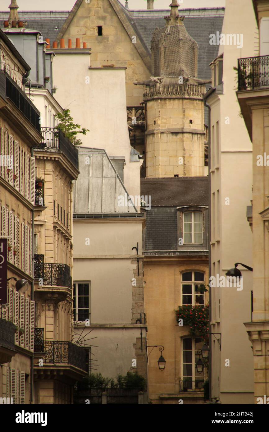The beautiful and old-style balconies in Paris, French Stock Photo - Alamy