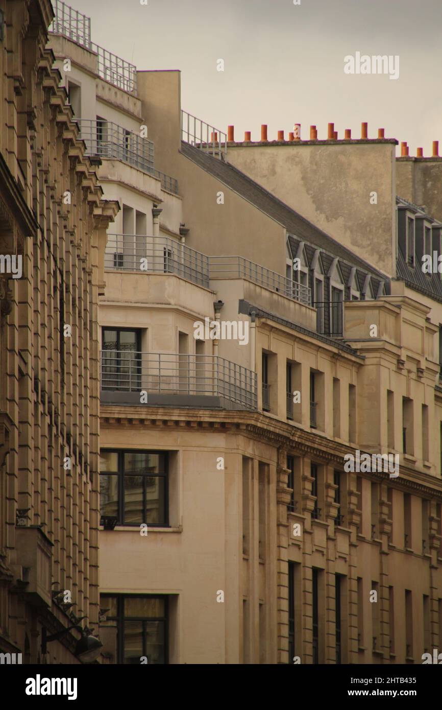 The beautiful and old-style balconies in Paris, French Stock Photo - Alamy