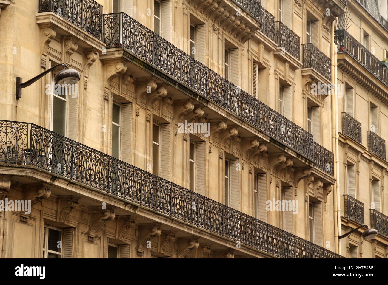The beautiful and old-style balconies in Paris, French Stock Photo - Alamy