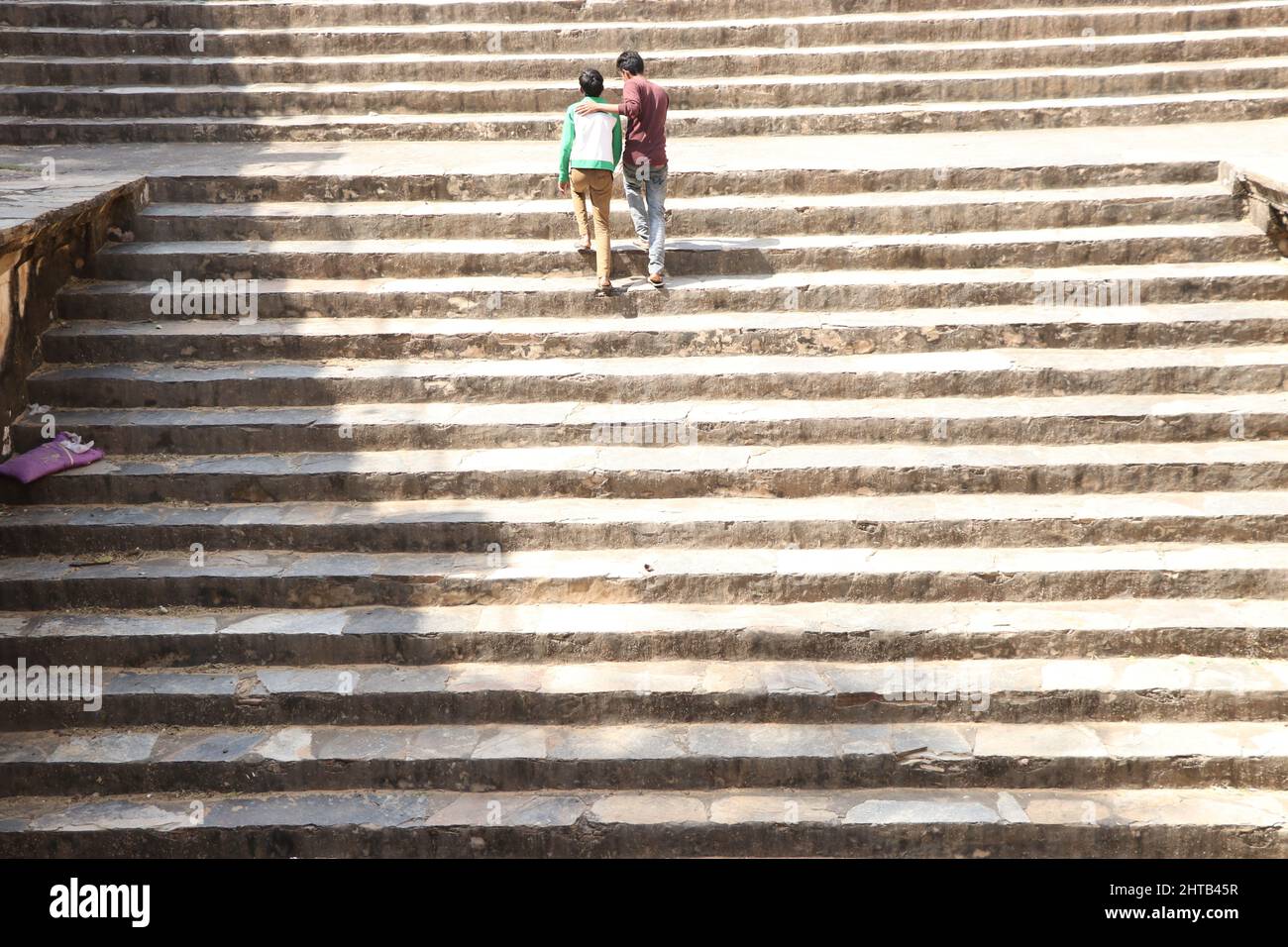 old steps in step well Stock Photo - Alamy