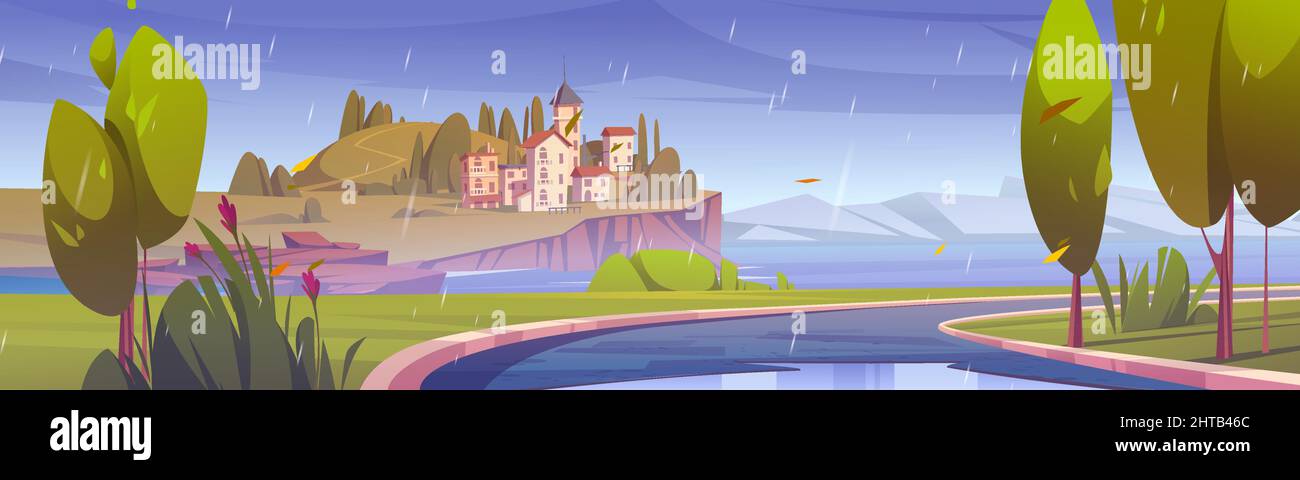 Cartoon City In The Rain