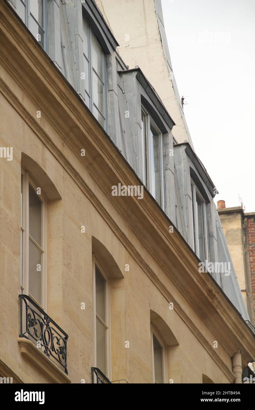The beautiful and old-style balconies in Paris, French Stock Photo - Alamy