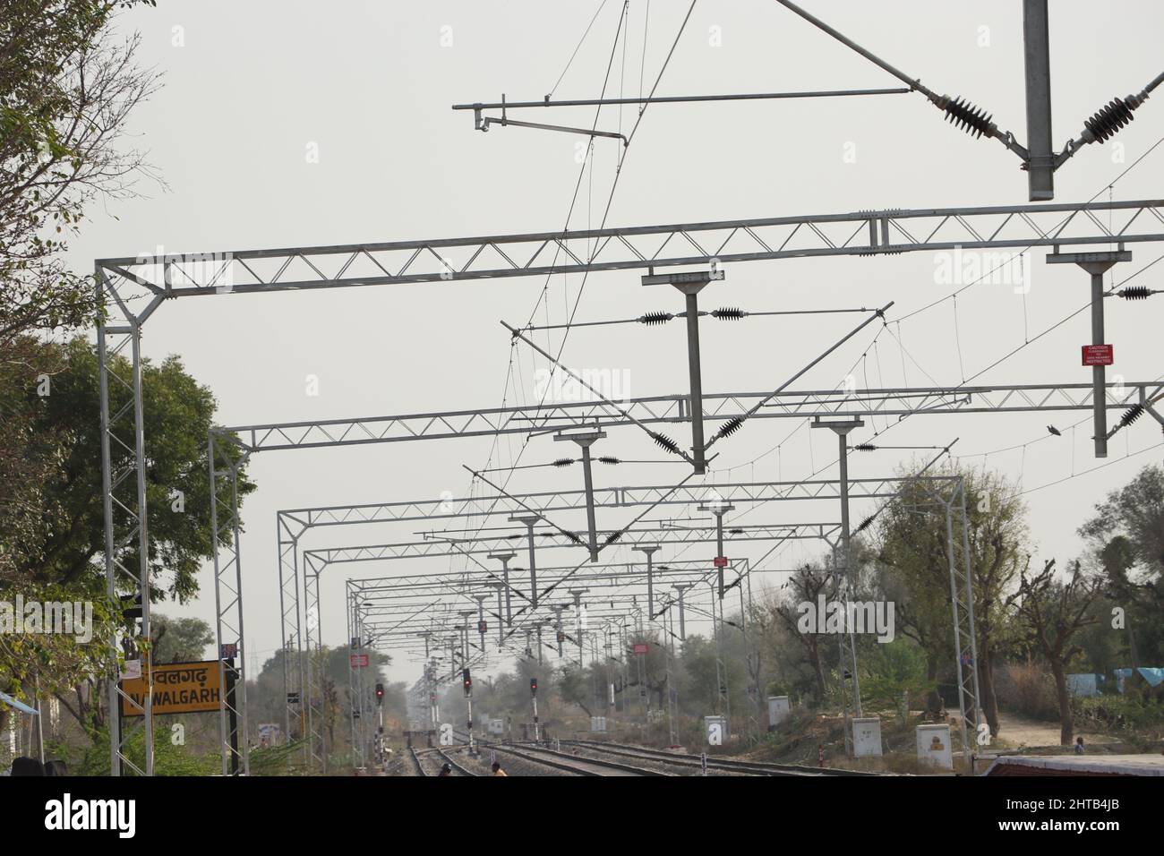electric wire on pole,dc electric line Stock Photo - Alamy