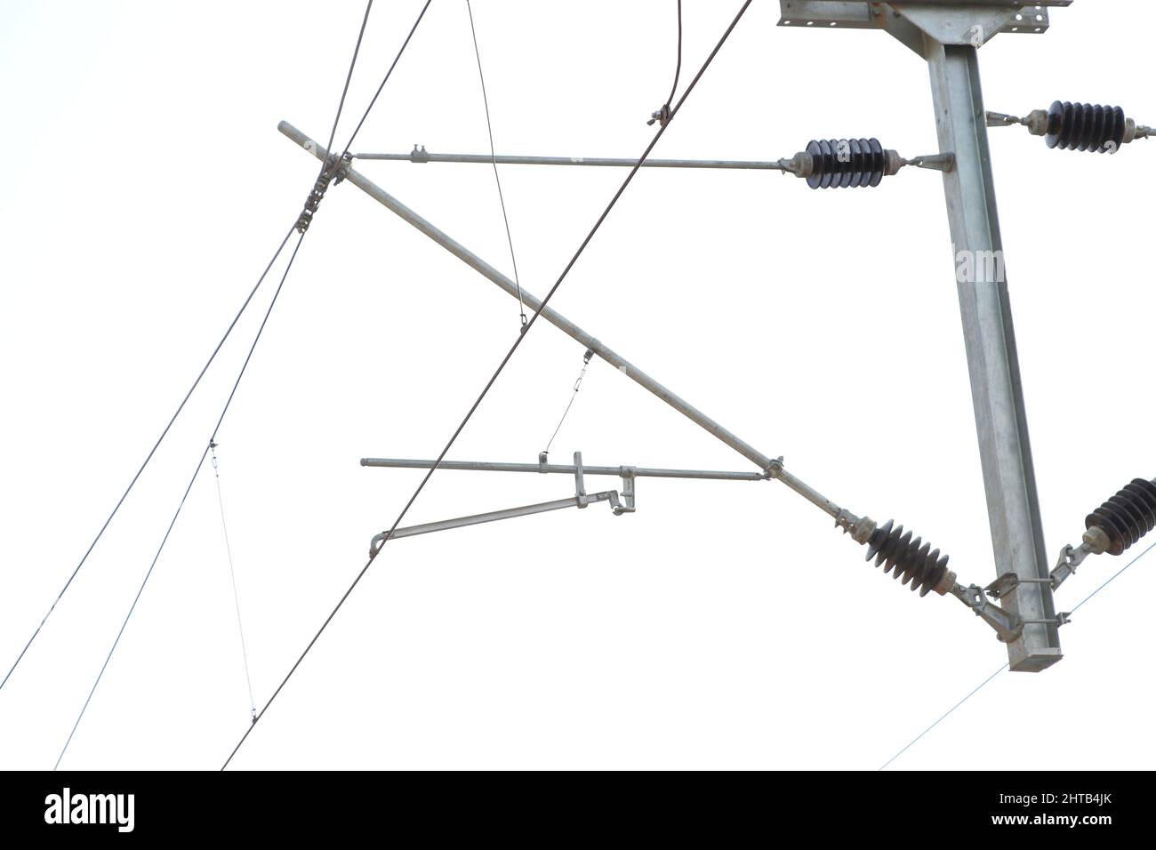 electric wire on pole,dc electric line Stock Photo - Alamy