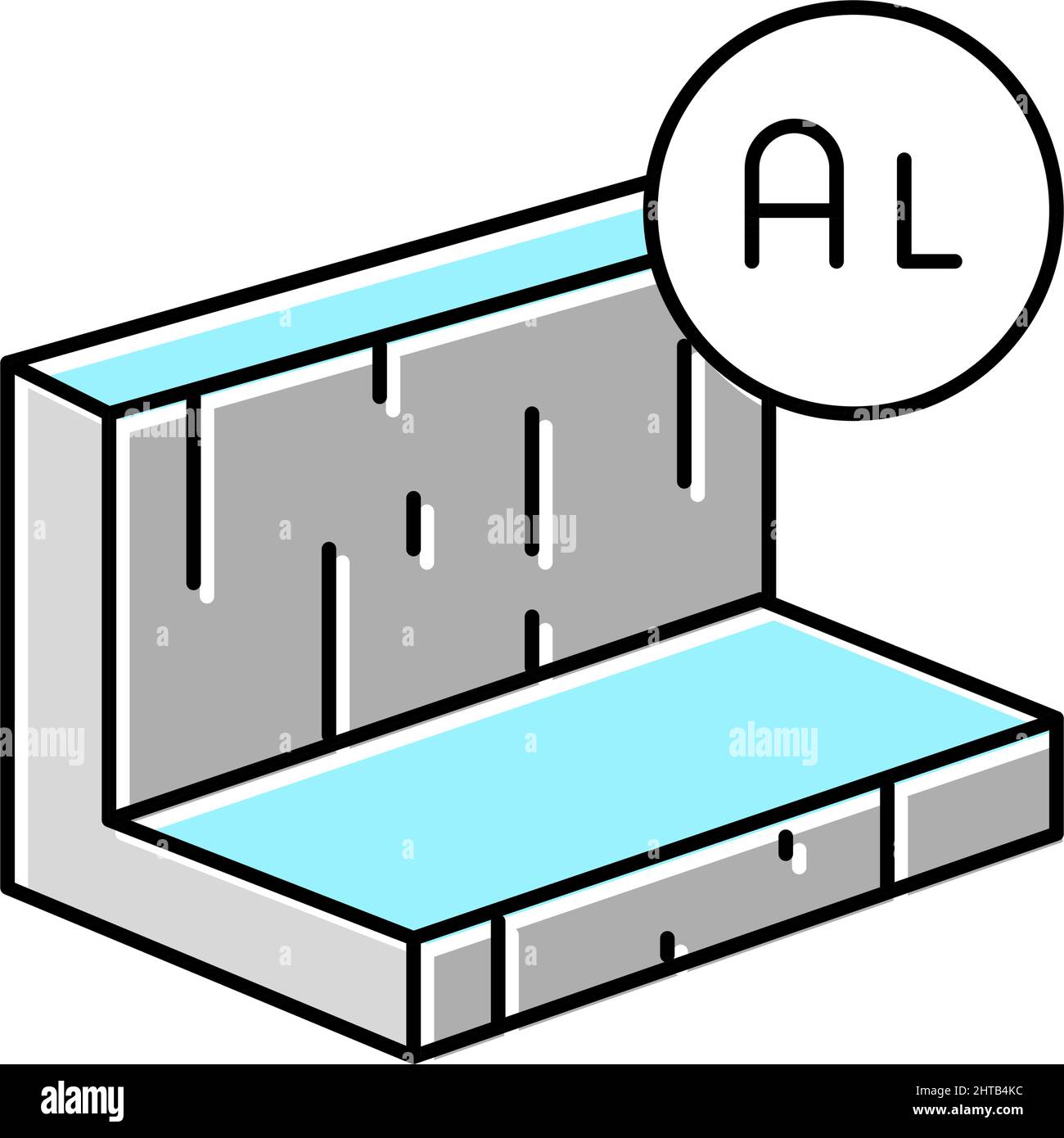 aluminum metal profile color icon vector illustration Stock Vector ...