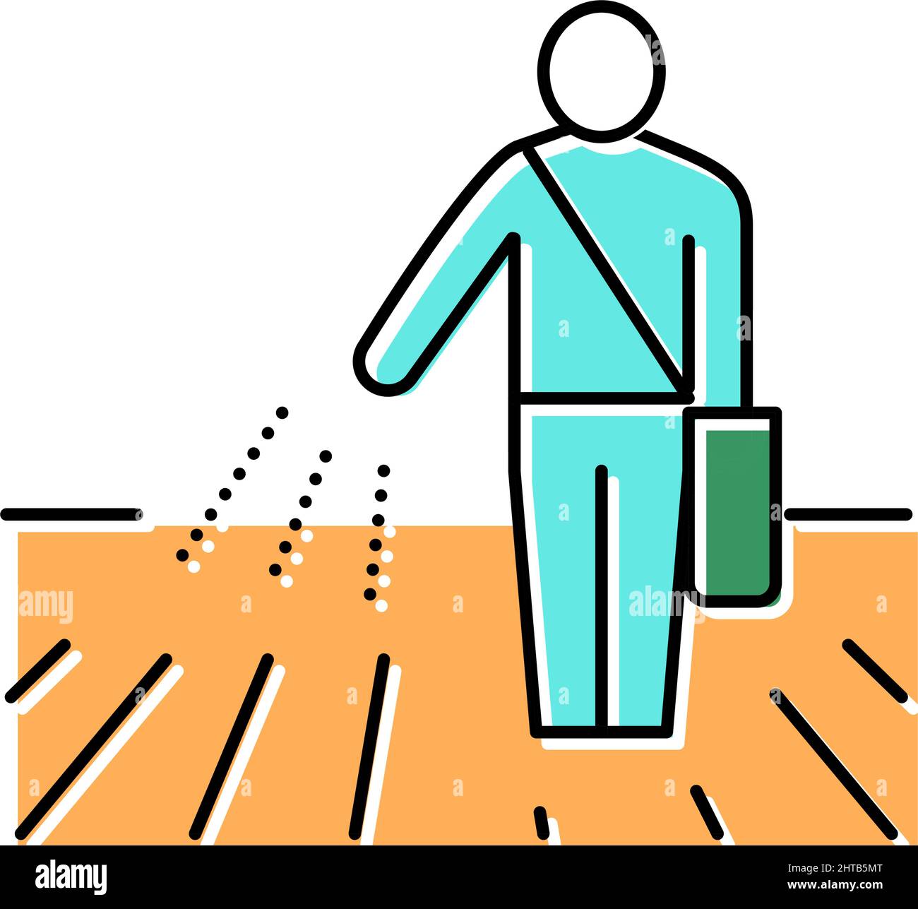 human sowing color icon vector illustration Stock Vector Image & Art ...