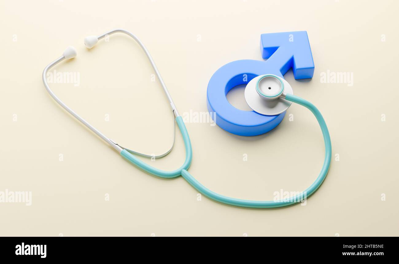 Doctor for men. Stethoscope and male gender symbol. 3d render Stock ...
