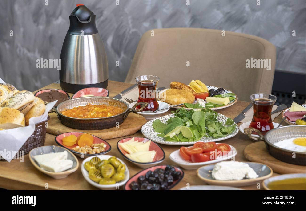 Traditional Turkish Breakfast Table Stock Photo - Alamy