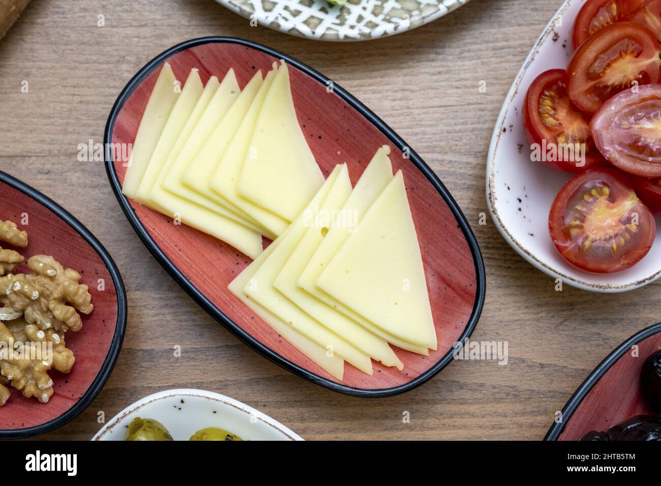 Traditional Turkish breakfast table with cheese Stock Photo - Alamy