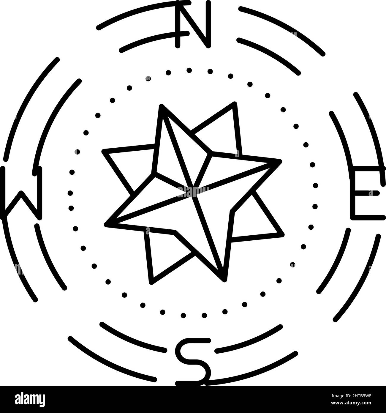 vintage compass line icon vector illustration Stock Vector Image & Art ...