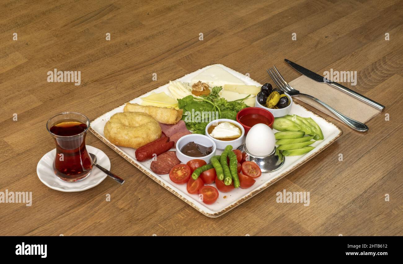 Traditional Turkish breakfast table Stock Photo - Alamy