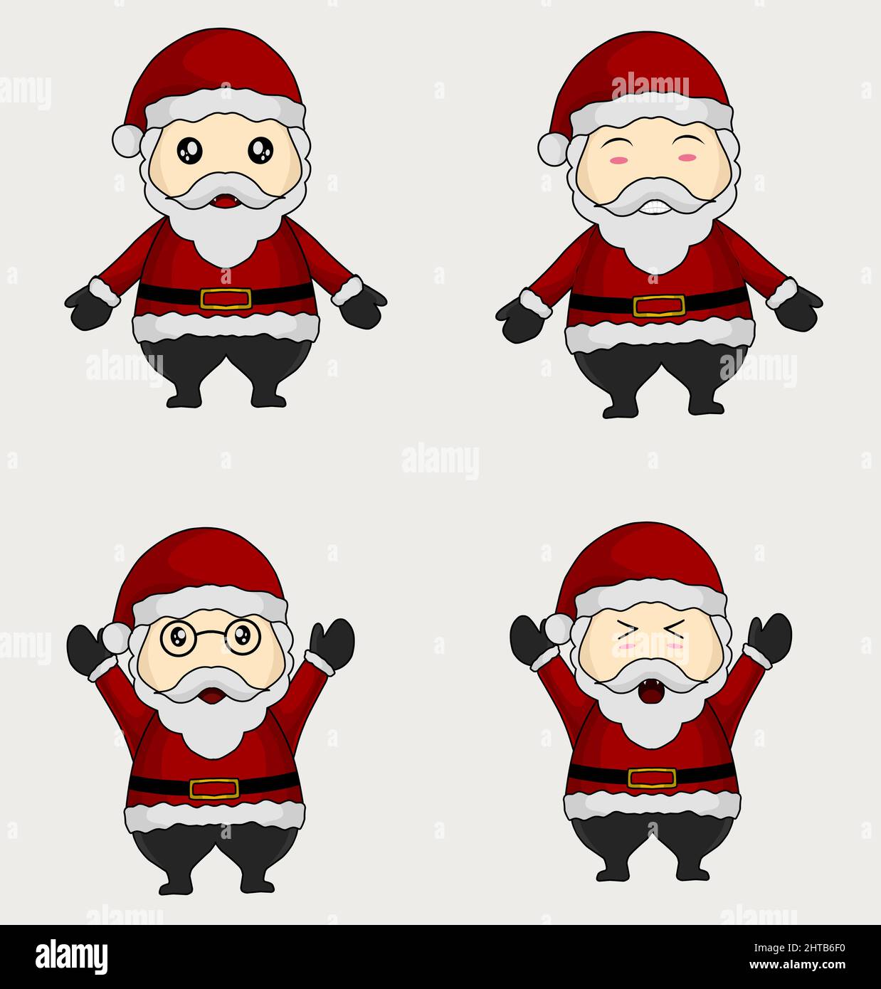 Set illustration vector cute santa claus Stock Vector Image & Art - Alamy