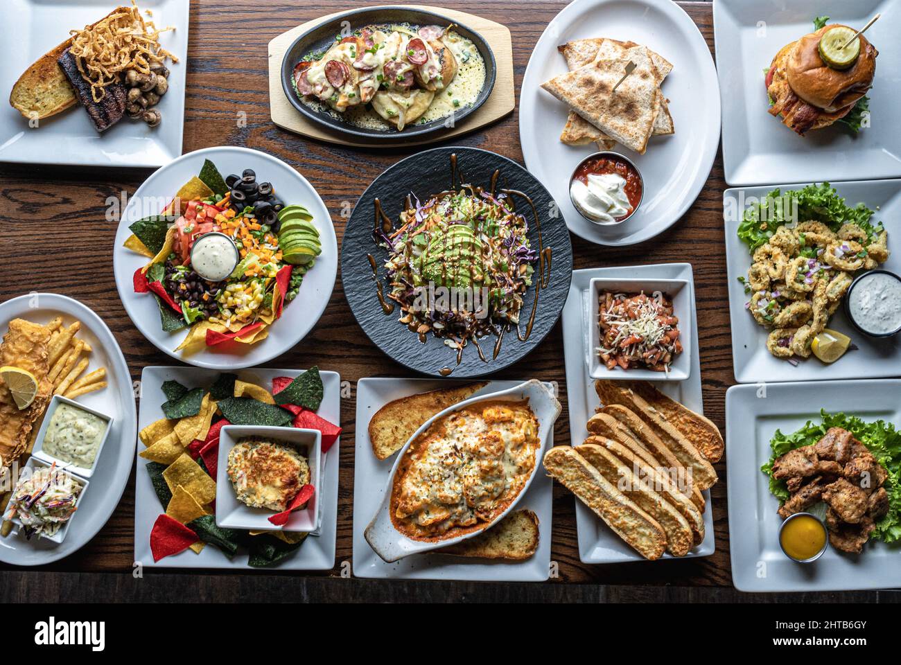 Top view of delicious dishes Stock Photo - Alamy