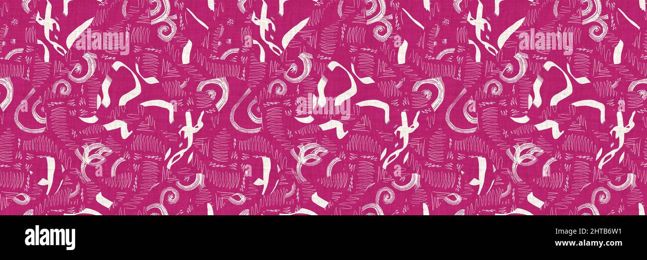 Seamless two tone hand drawn brushed effect pattern border swatch. High ...