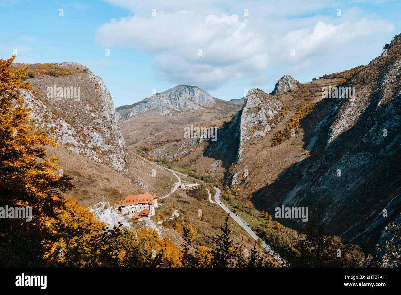 Beautiful view of the Valisoara Canyon from the Carpathian Mountains in ...