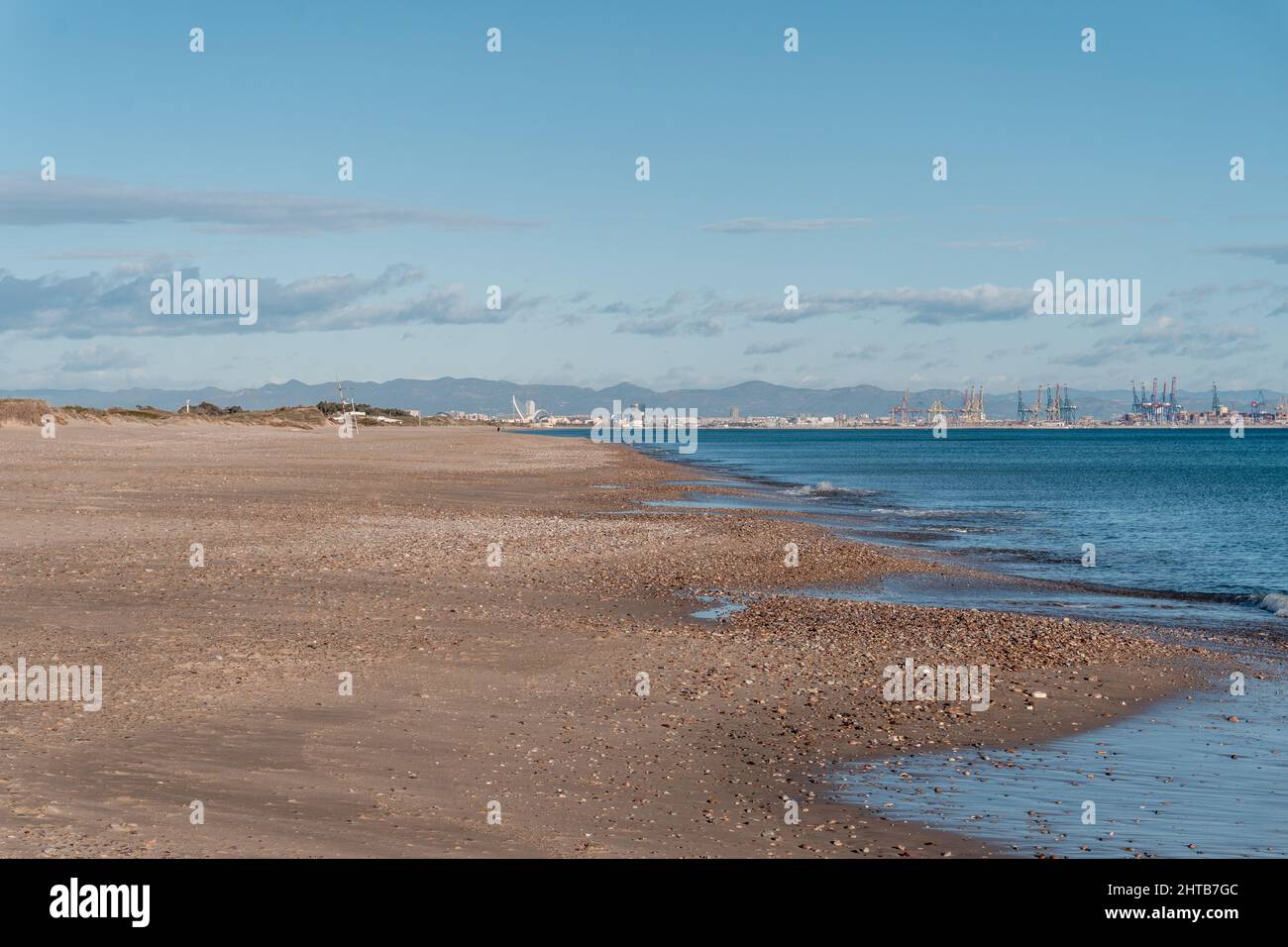 Scenery of calm sea and sandy beach during daytime Stock Photo - Alamy
