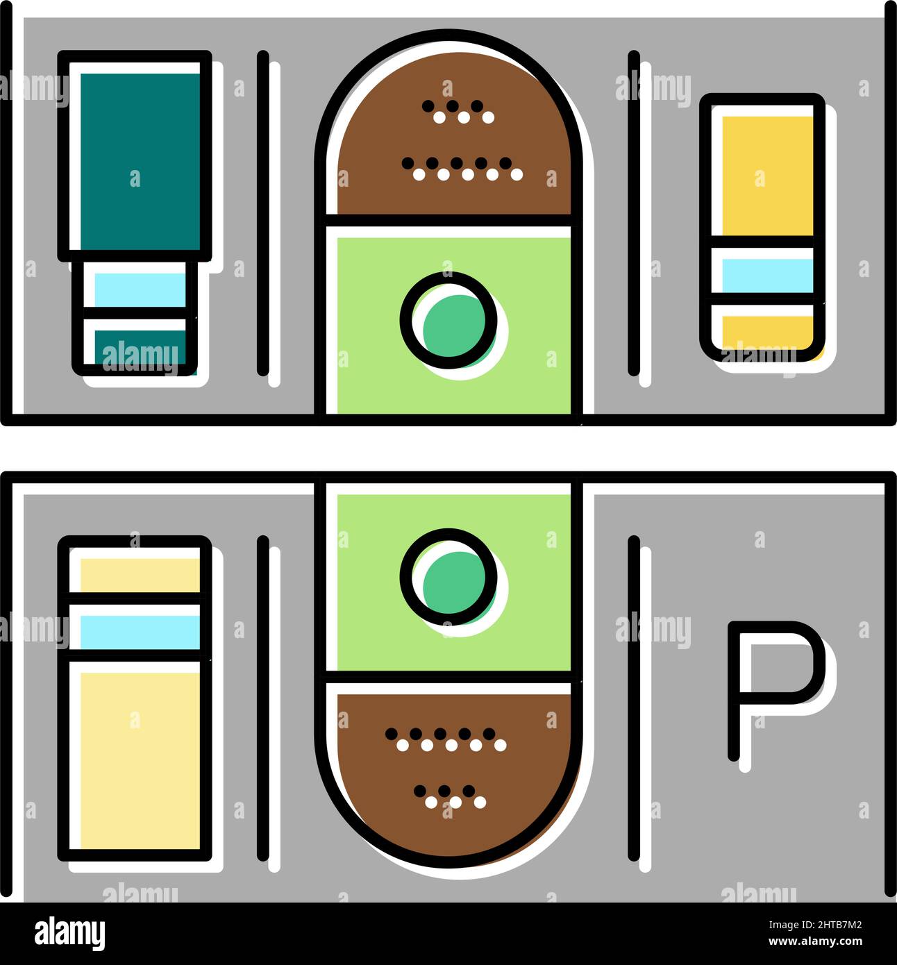 multi-location management services color icon vector illustration Stock ...