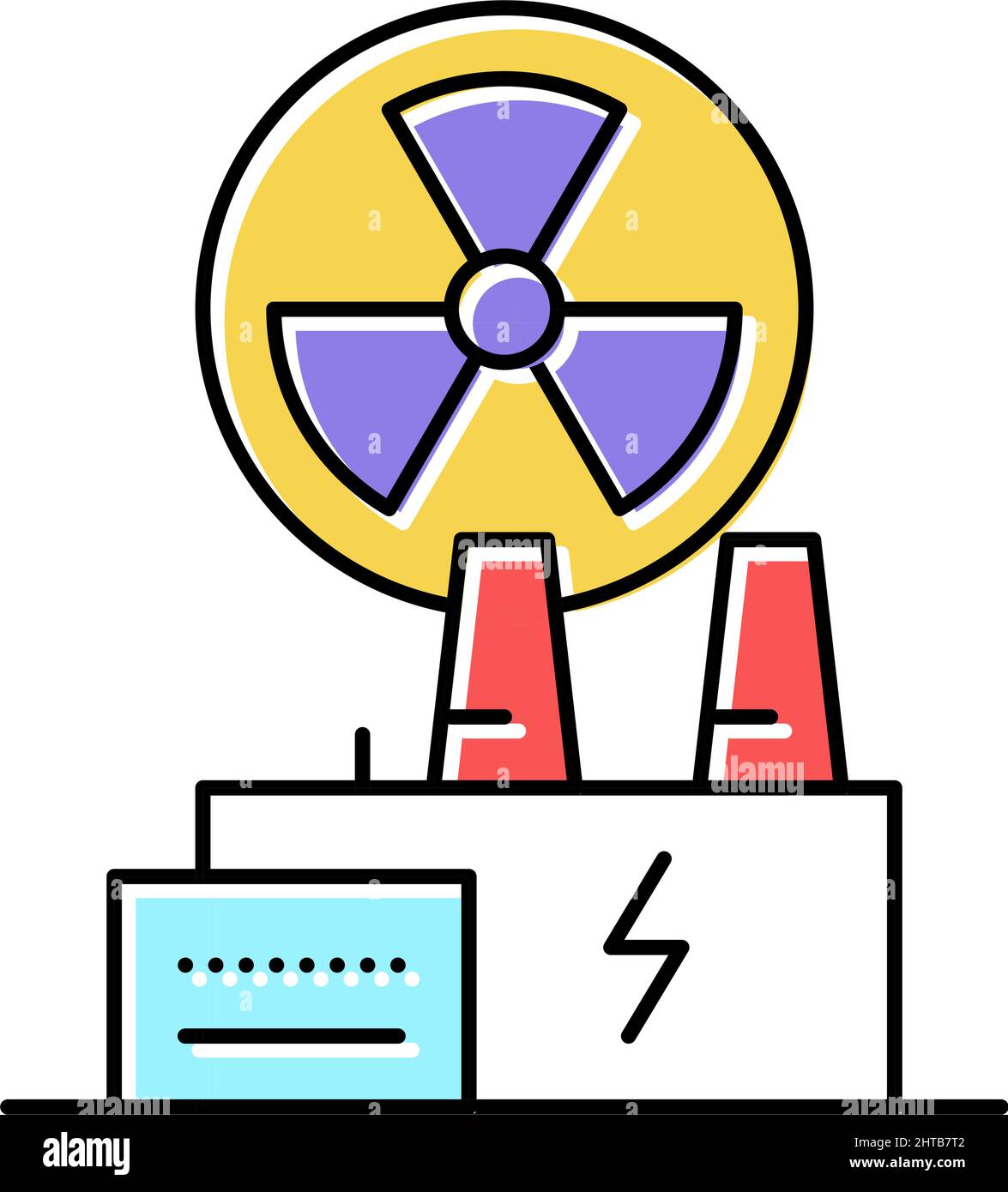 nuclear plant color icon vector flat illustration Stock Vector Image ...