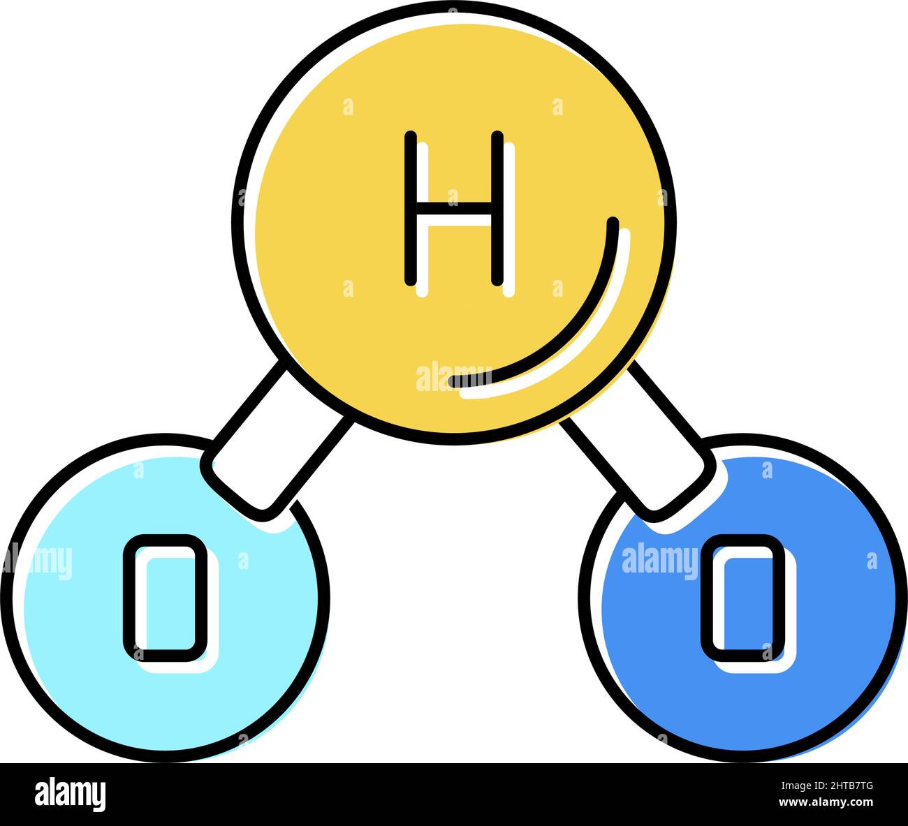 h2o water molecule color icon vector illustration Stock Vector Image ...
