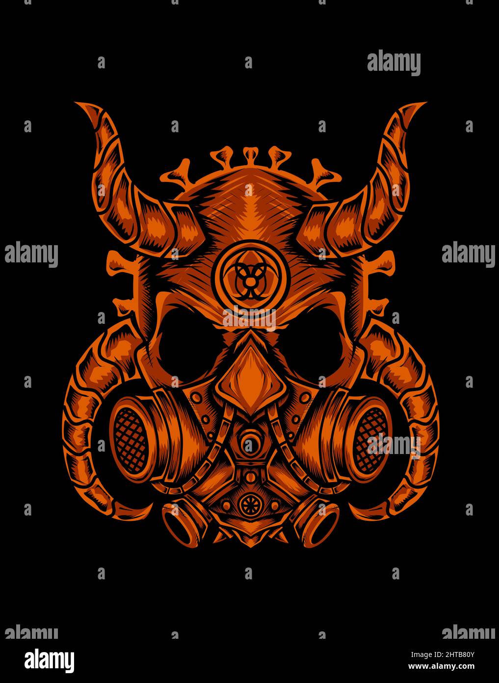 Illustration vector skull head with cyborg radiation mask Stock Vector ...