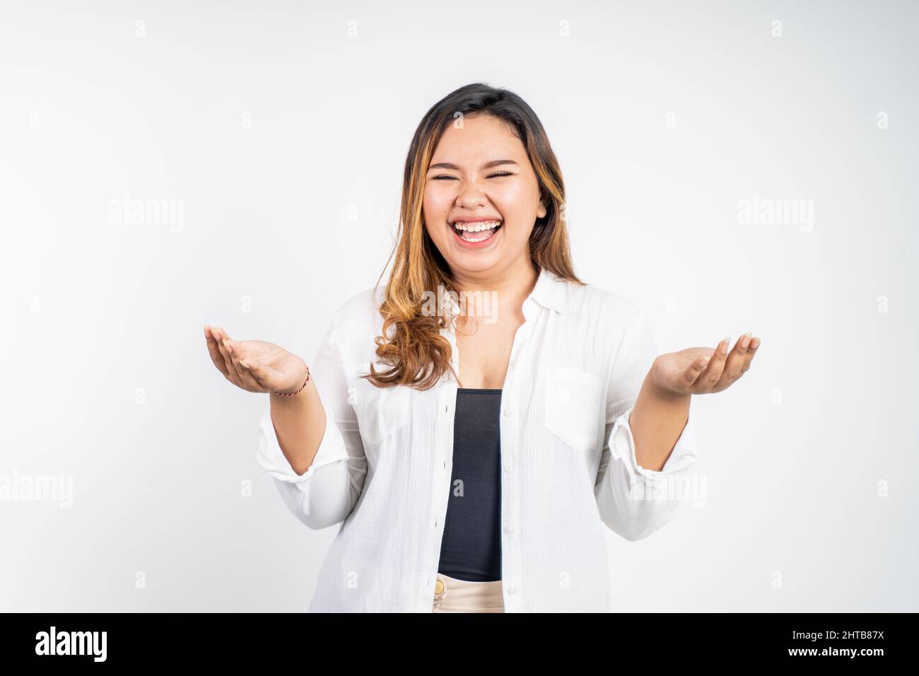 beautiful laughing young asian woman portrait Stock Photo - Alamy