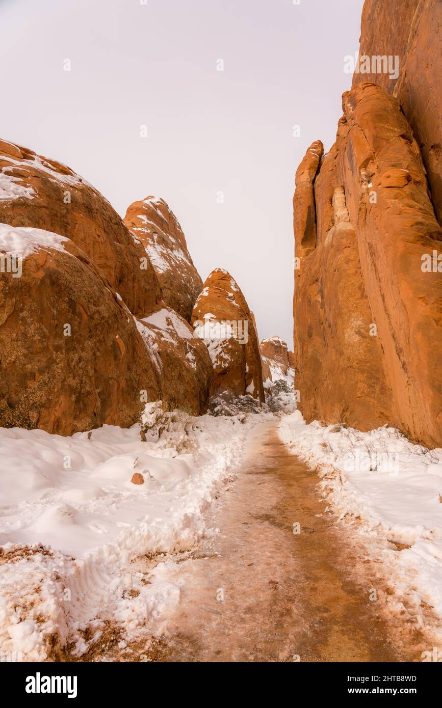 Arches National Park in Utah during winter Stock Photo - Alamy