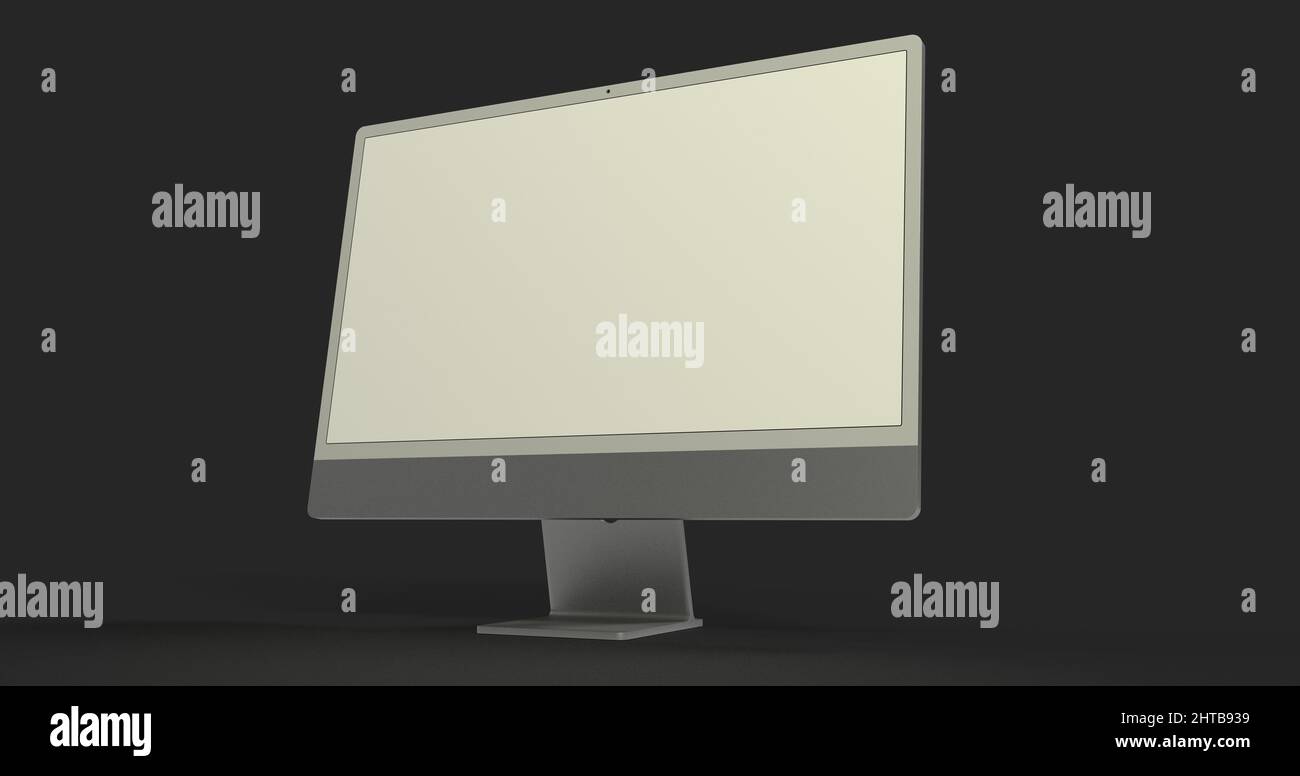 Computer monitor with blank white screen Stock Photo - Alamy