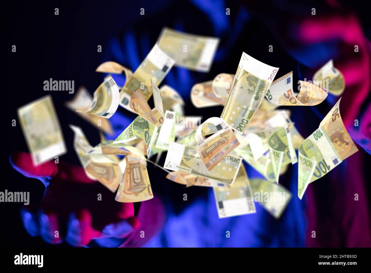 Banknotes floating in the air Stock Photo - Alamy