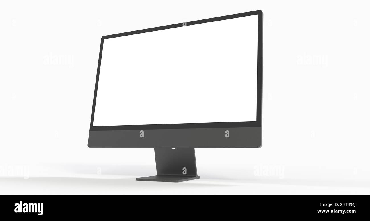 Illustration of a computer on white background Stock Photo - Alamy