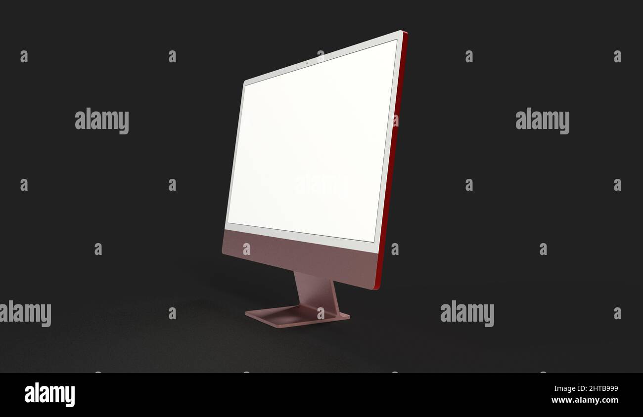 Illustration of a computer on black background Stock Photo - Alamy