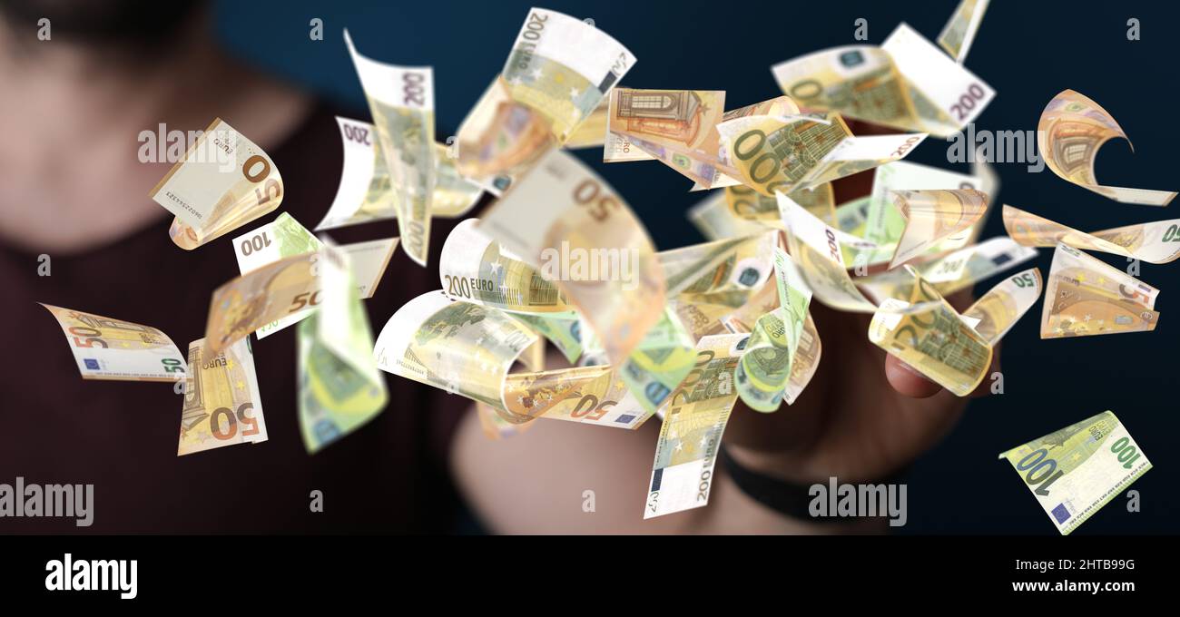 Banknotes floating in the air Stock Photo - Alamy