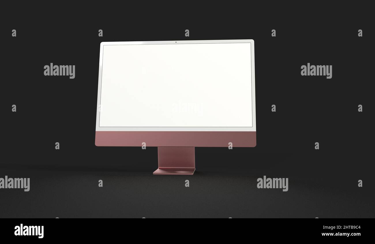 Computer monitor with blank white screen Stock Photo - Alamy