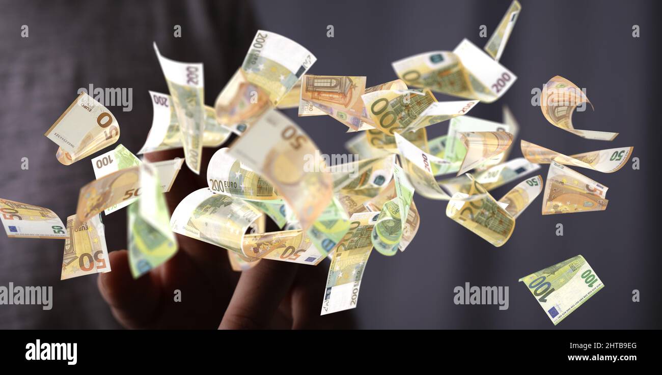 Banknotes floating in the air Stock Photo - Alamy