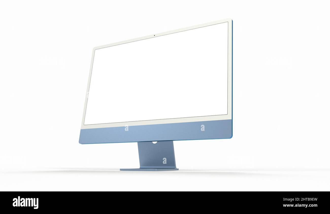 Computer monitor with blank white screen Stock Photo - Alamy