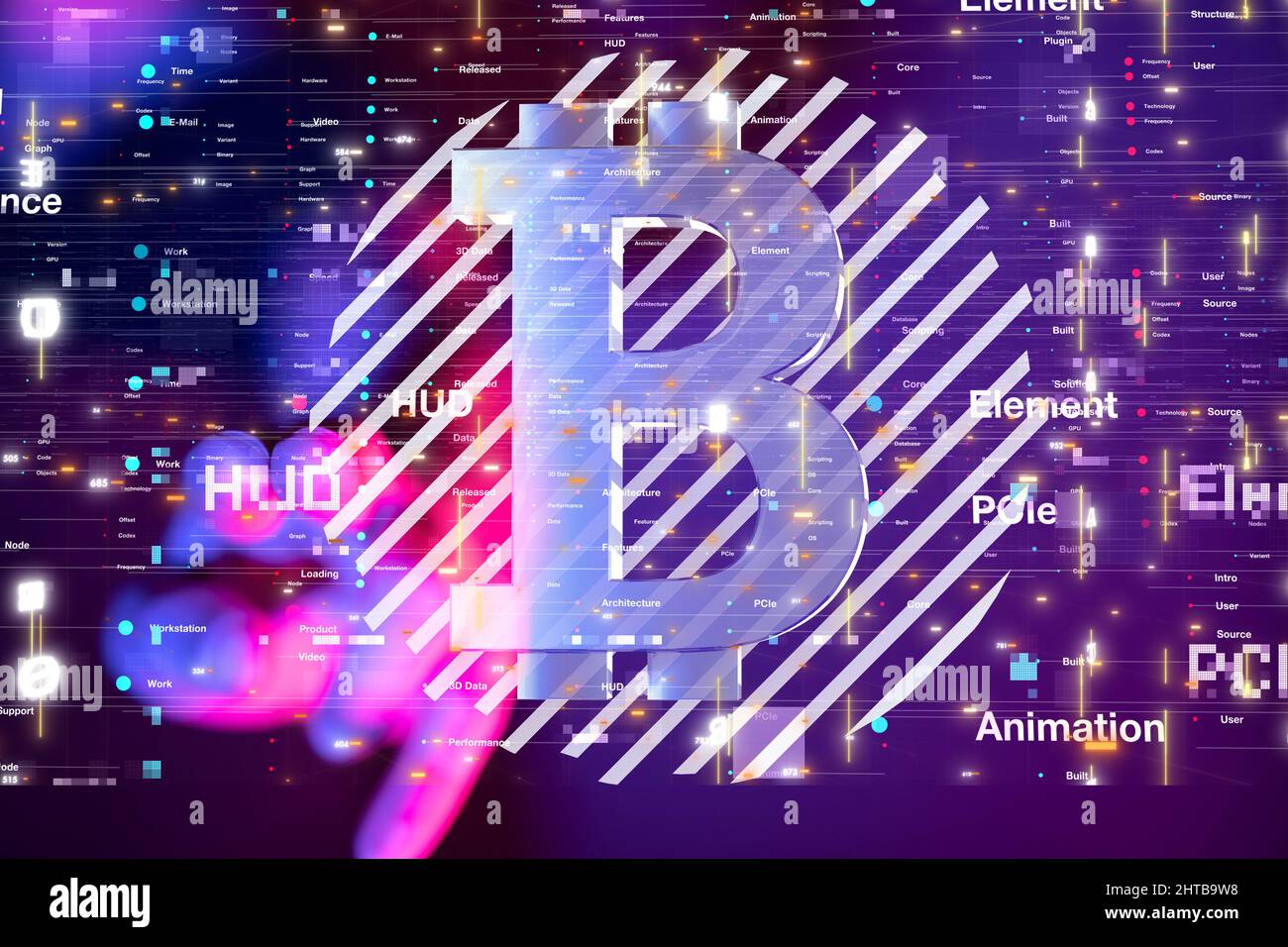 Abstract illustration of a Bitcoin cryptocurrency symbol - protection ...