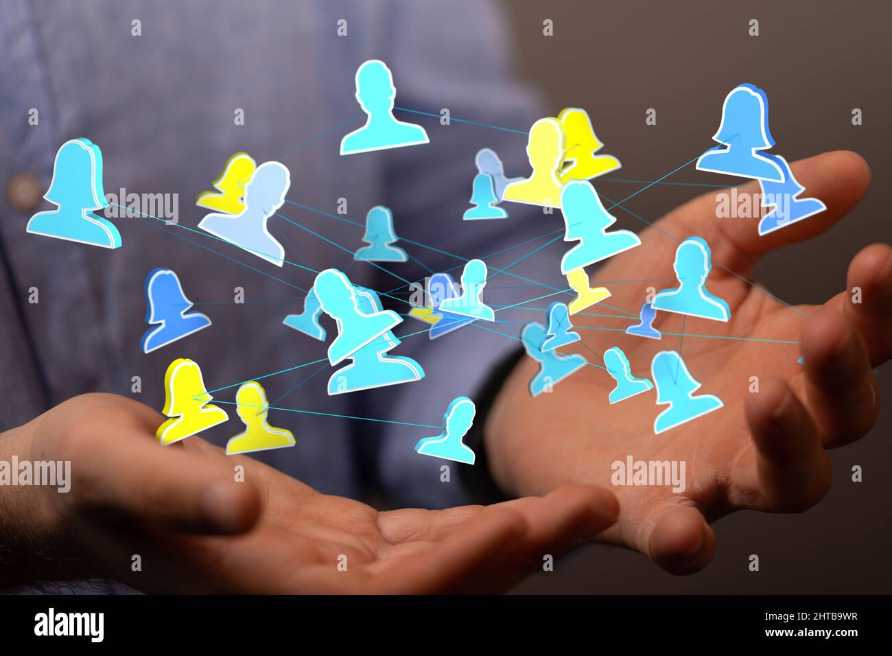 Illustration of abstract technology group and data team Stock Photo - Alamy