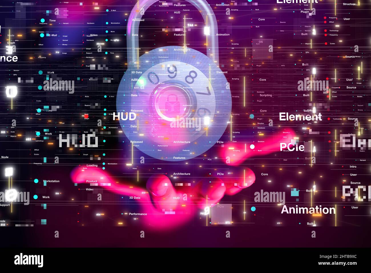 Illustration of Cybersecurity and information protection Stock Photo ...